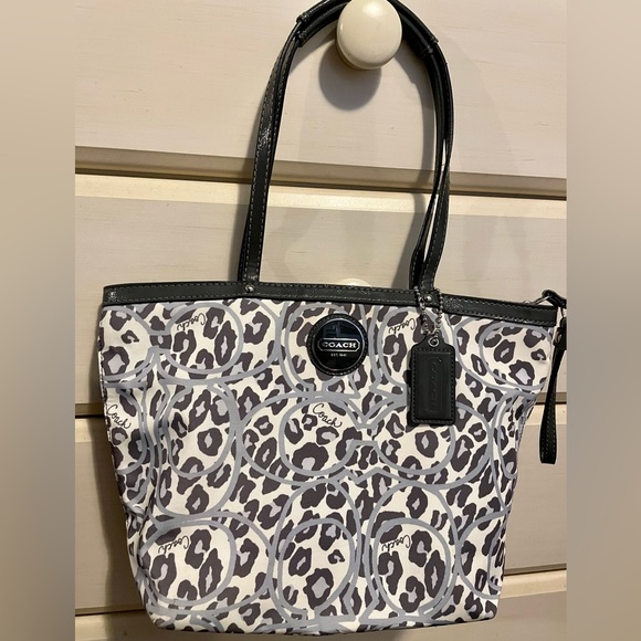 Coach | Bags | Coach Gray Leopard Print Tote | Poshmark